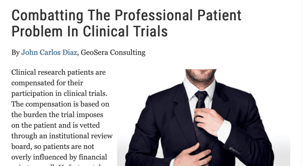 Combatting The Professional Patient Problem In Clinical Trials ...